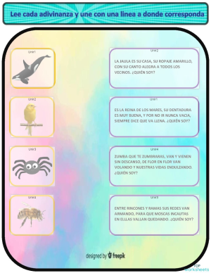 ADIVINANZA ANIMAL. Ficha interactiva | TopWorksheets