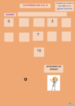 Números del 0 al 10. Ficha interactiva | TopWorksheets