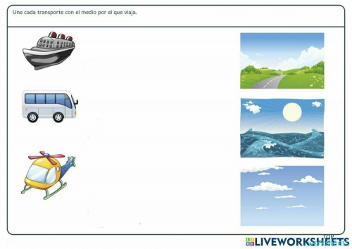 MEDIOS DE TRANSPORTES: UNIR CON LÍNEAS SEGÚN CORRESPONDA.. Ficha ...