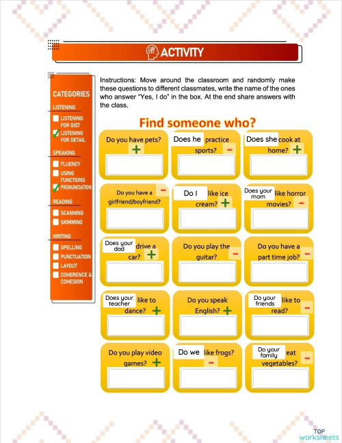 Interrogative questions: fichas interactivas y ejercicios online ...