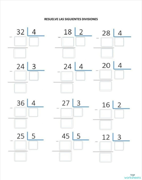 DIVISIONES 3ero A. Ficha interactiva | TopWorksheets
