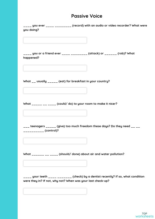 Passive Voice. Interactive worksheet | TopWorksheets