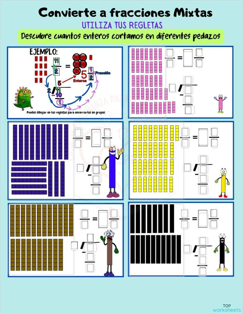 Multiplicación De Fracciones Mixtas Imprimible Multiplicación Y