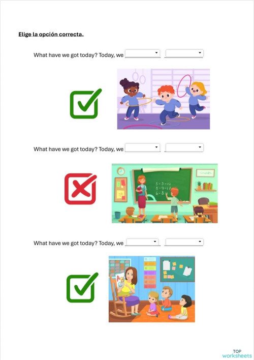 presente simple vs presente continuo. Ficha interactiva | TopWorksheets