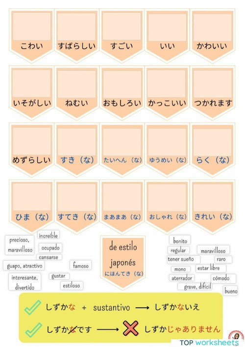 Interactive worksheets and online exercises in japanese | TopWorksheets