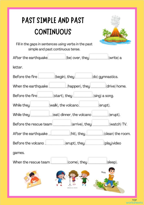 Past Simple and Past Continuous. Interactive worksheet | TopWorksheets