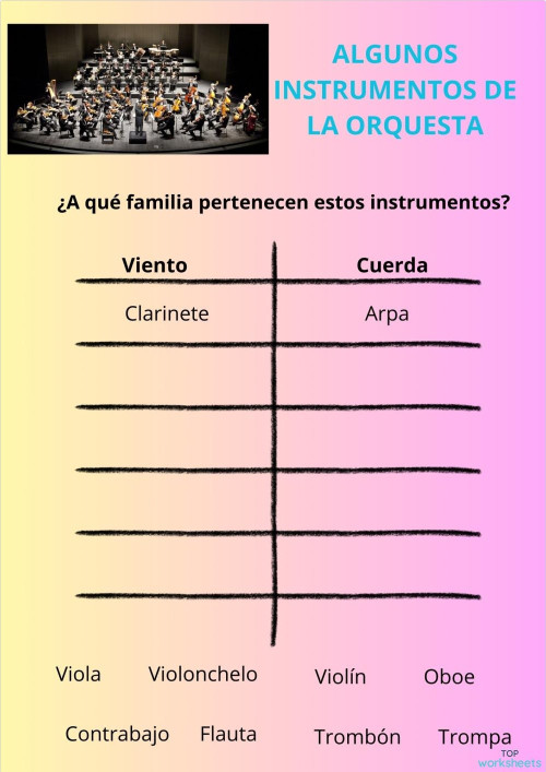 Instrumentos musicales: fichas interactivas y ejercicios online ...