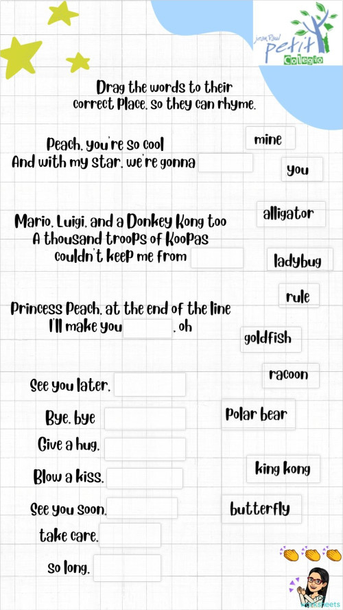 RHYMES 3RO. Interactive worksheet | TopWorksheets