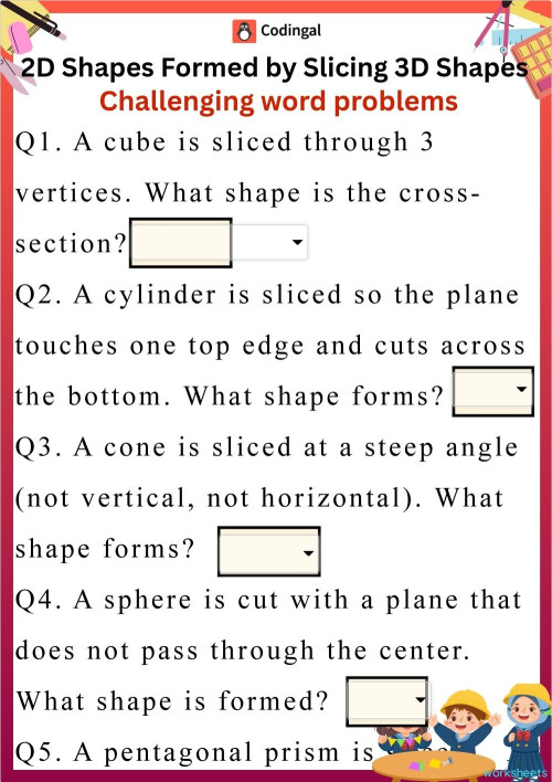 Slicing 3d Figures Worksheet IXL Cross Sections Of Three Dimensional