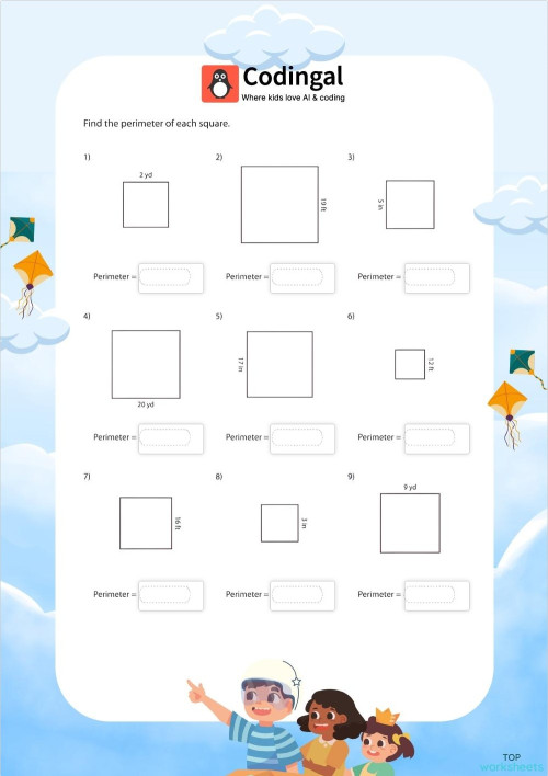 M_G03M23L51_WE01_Perimeter_of_2D_Shapes_5. Interactive worksheet | TopWorksheets