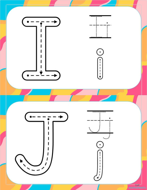 Alphabet Tracing Cards Ii-Rr. Interactive worksheet | TopWorksheets