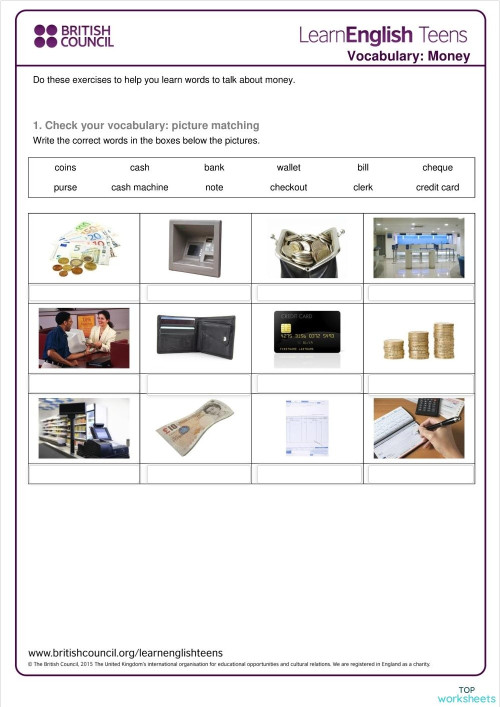 CLASS 1 UNIT 9 MONEY. Interactive worksheet | TopWorksheets