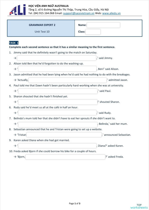 EG2_Unit Test 10. Interactive worksheet | TopWorksheets