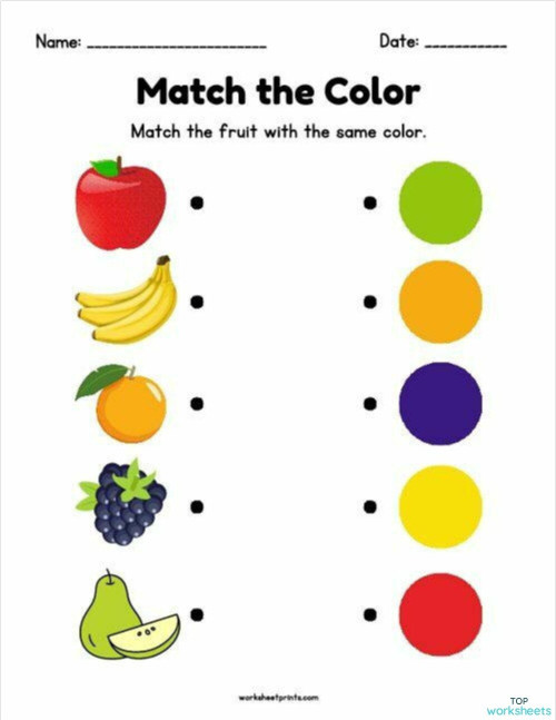 Match the Color. Interactive worksheet | TopWorksheets