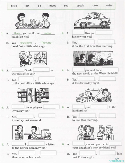 yet - a while ago. Interactive worksheet | TopWorksheets