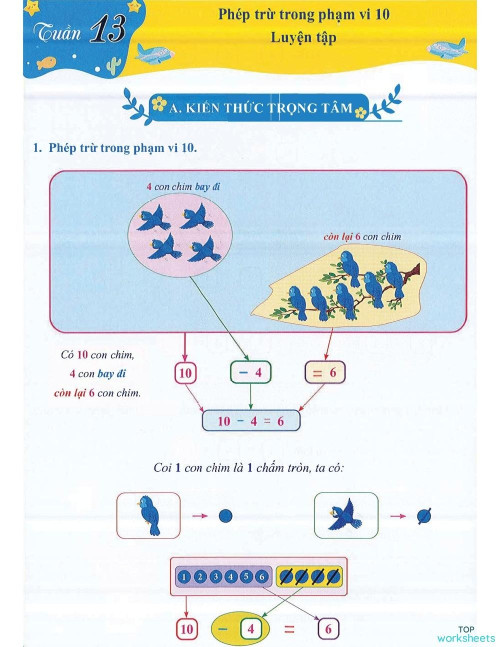 TOÁN 1 - TUẦN 13. Interactive worksheet | TopWorksheets
