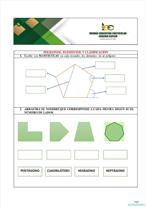 Figuras planas. Ficha interactiva | TopWorksheets