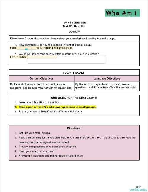 ESL 2 Unit 1 Day 17. Interactive worksheet | TopWorksheets
