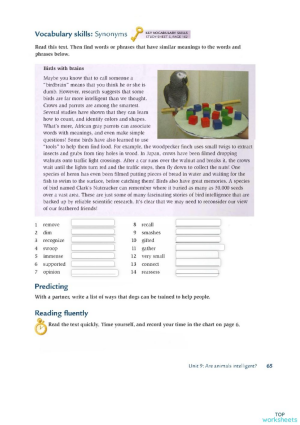 Vocabulary practice - Are animals intelligent?. Interactive worksheet ...