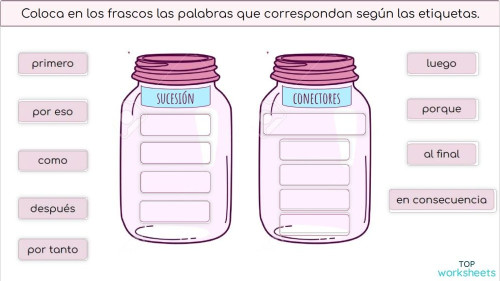 Palabras que indican sucesión y conectores.. Ficha interactiva ...