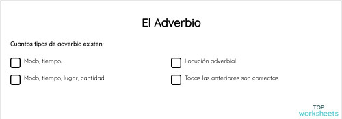 El Adverbio. Ficha interactiva | TopWorksheets