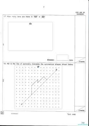 PSR 2018 MATHEMATICS PAPER 1 PART 2. Interactive worksheet | TopWorksheets