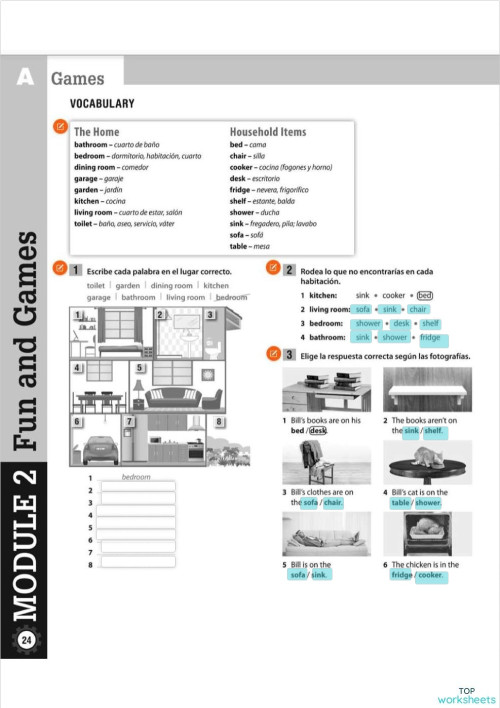 Module 2. Section A. Interactive worksheet | TopWorksheets