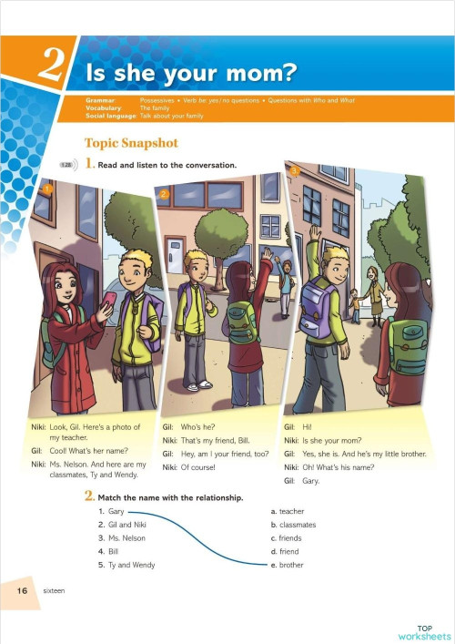 Teen2Teen 2 - 1 Topic Snapshot. Interactive worksheet | TopWorksheets