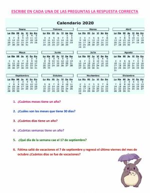 El calendario y sus meses. Ficha interactiva | TopWorksheets