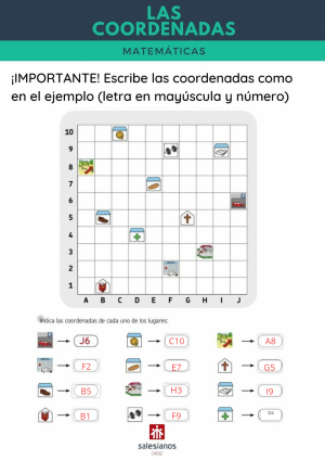 Coordenadas de cada símbolo. Ficha interactiva | TopWorksheets