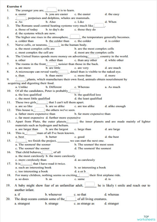 SO SÁNH 04. Interactive worksheet | TopWorksheets