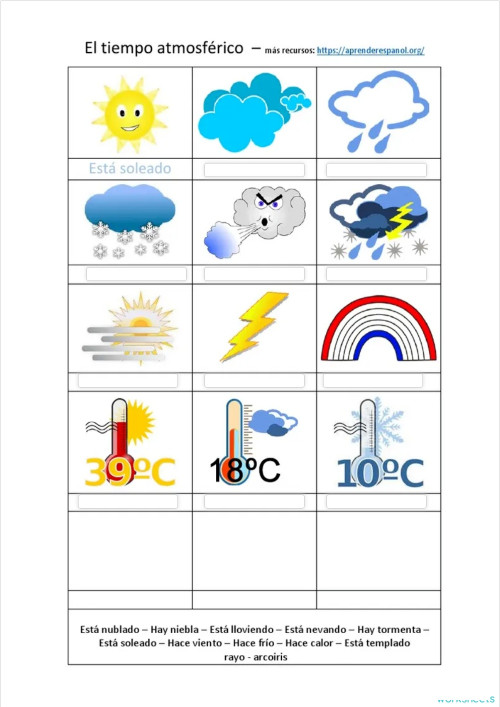 El clima y las estaciones del año. Ficha interactiva | TopWorksheets