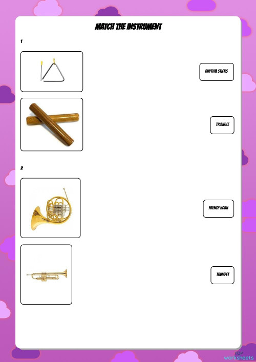 Musical instruments: interactive worksheets and online exercises ...