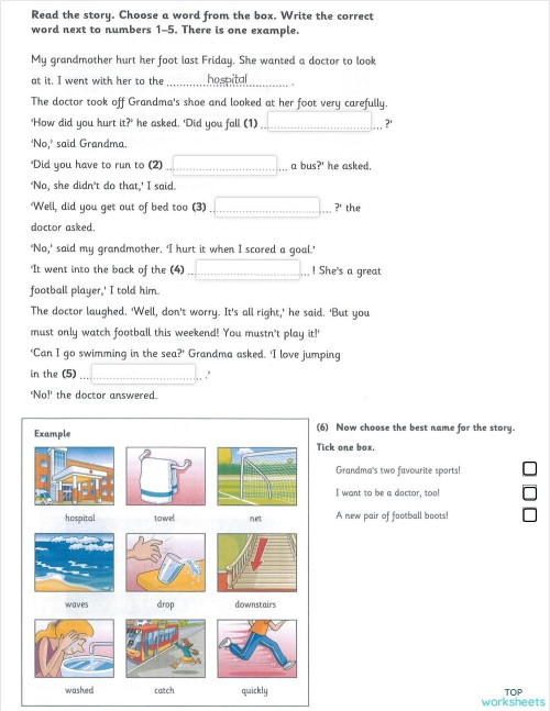 Mover Reading U3 practice. Bài tập tương tác | TopWorksheets