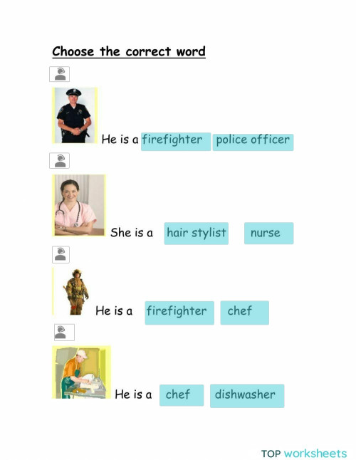 Jobs Vocabulary 1. Interactive worksheet | TopWorksheets