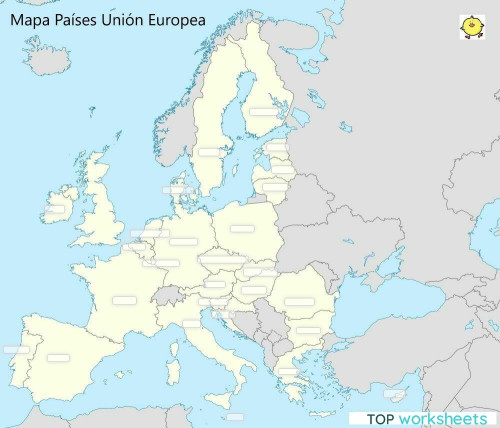 Mapa Países Unión Europea. Ficha interactiva | TopWorksheets