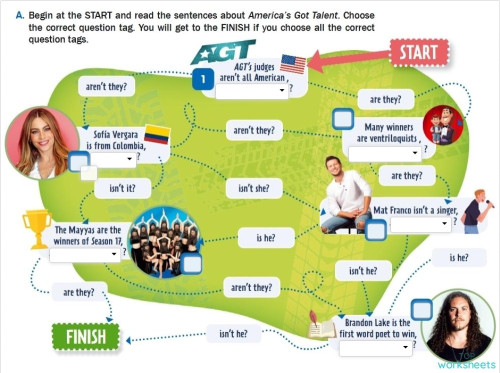 Question Tags (Verb To BE). Interactive worksheet | TopWorksheets