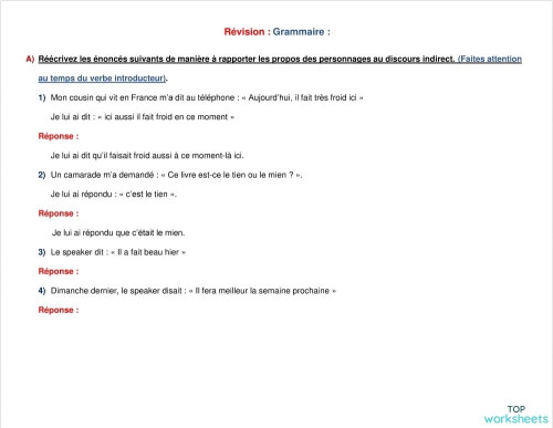 02 - Recapitulation Grammaire (Copied). Fiche interactive | TopWorksheets