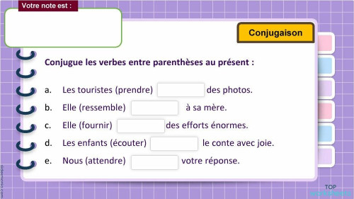 Le présent 1. Fiche interactive | TopWorksheets