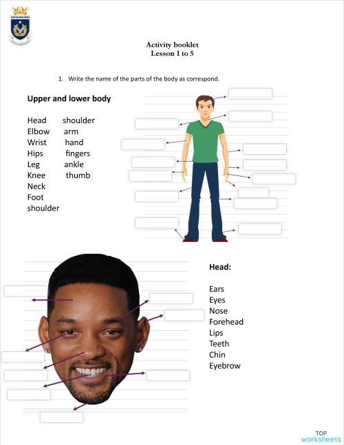 UNIT A /LESSON 1 Parts of the body and health. Ficha interactiva ...