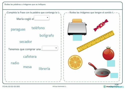 Repaso ficha sonido T. Ficha interactiva | TopWorksheets