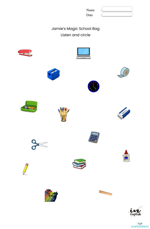 Listen and Circle. Interactive worksheet | TopWorksheets