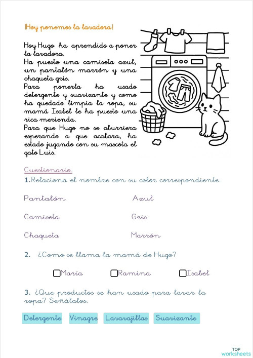 Comprensión lectora. Ficha interactiva | TopWorksheets