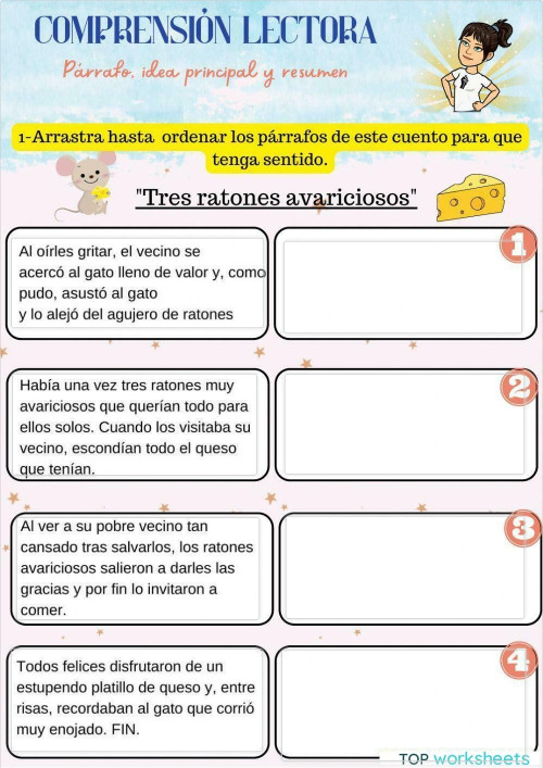 Comprensión lectora. Ficha interactiva | TopWorksheets