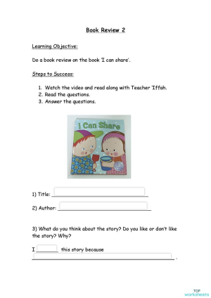 Book review 2. Interactive worksheet | TopWorksheets
