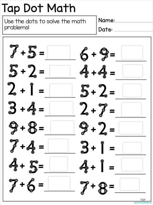 TouchMath Practice 4. Interactive worksheet | TopWorksheets