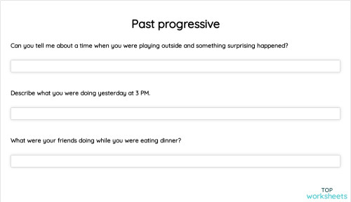 Past progressive. Interactive worksheet | TopWorksheets
