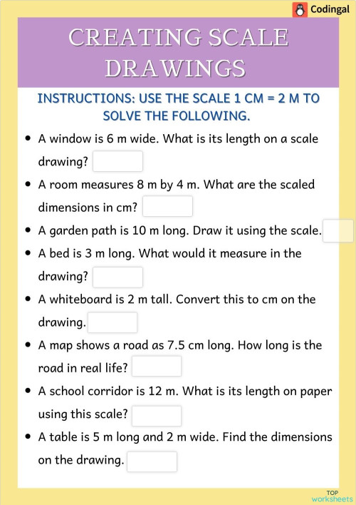 M_G07M12L43_A02_Creating Scale Drawings. Interactive worksheet | TopWorksheets