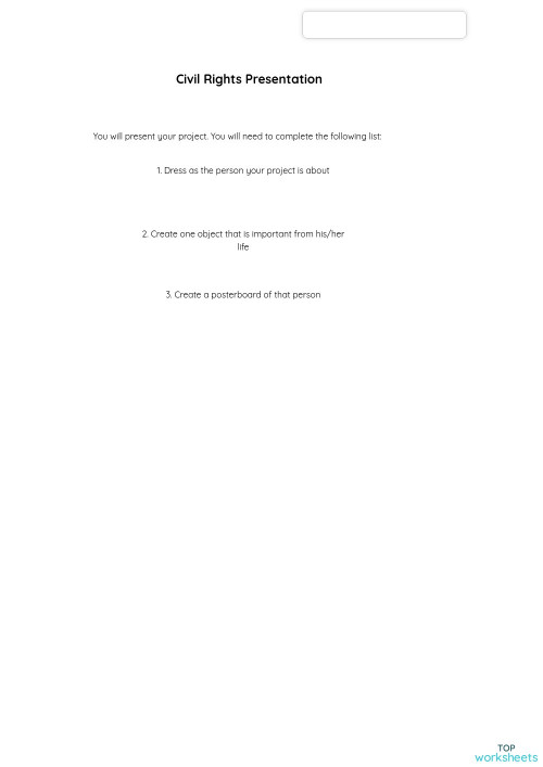 Civil Rights Project Presentation. Interactive worksheet | TopWorksheets