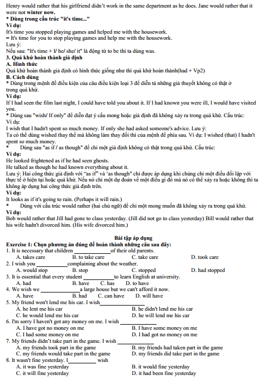 MODULE 21: THỨC GIẢ ĐỊNH - THE SUBJUNCTIVE MOOD. Interactive worksheet ...